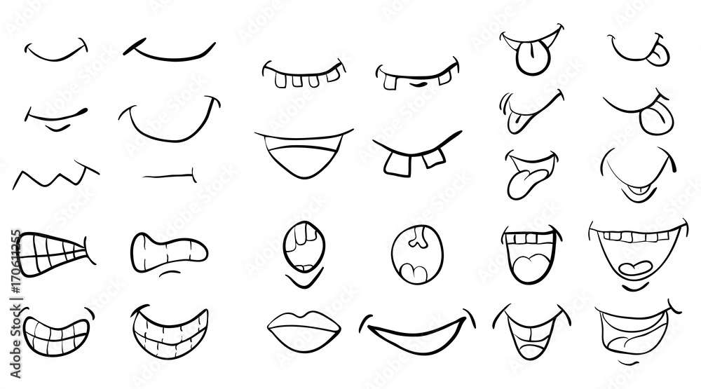 cartoon mouth set vector symbol icon design. Beautiful illustration ...
