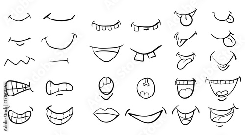 cartoon mouth set vector symbol icon design. Beautiful illustration ...