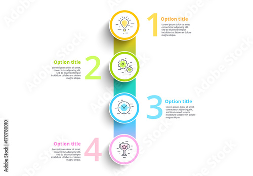 4 Section Infographic Layout with Circular Icons Stock Template | Adobe ...