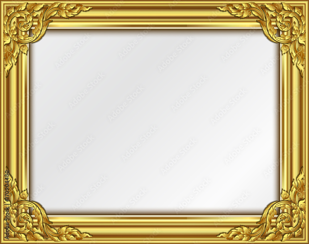 Gold border design, frame photo template, certificate template with ...
