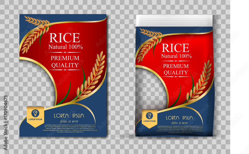 Rice Thailand food Logo Products and Fabric Background Thai Arts ...