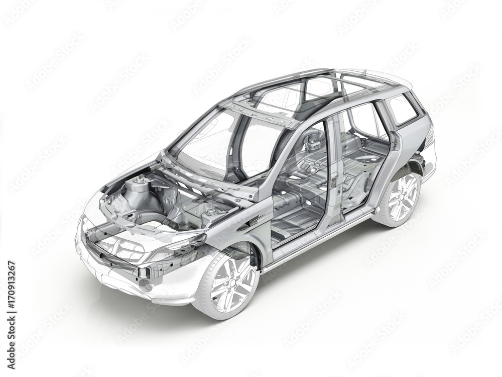 Technical drawing of car, illustration Stock Photo | Adobe Stock