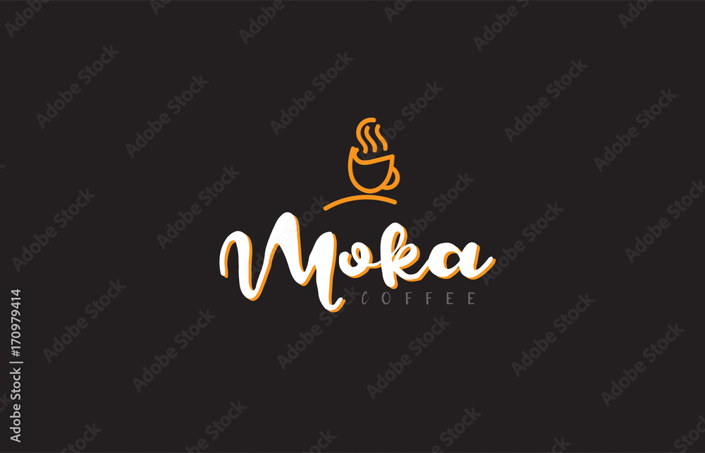 moka word text logo with coffee cup symbol idea typography Stock Vector ...