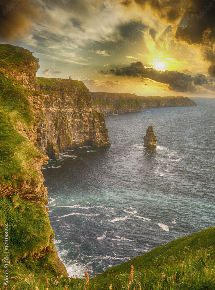 epic views from the cliffs of moher in county clare ireland. ireland's ...