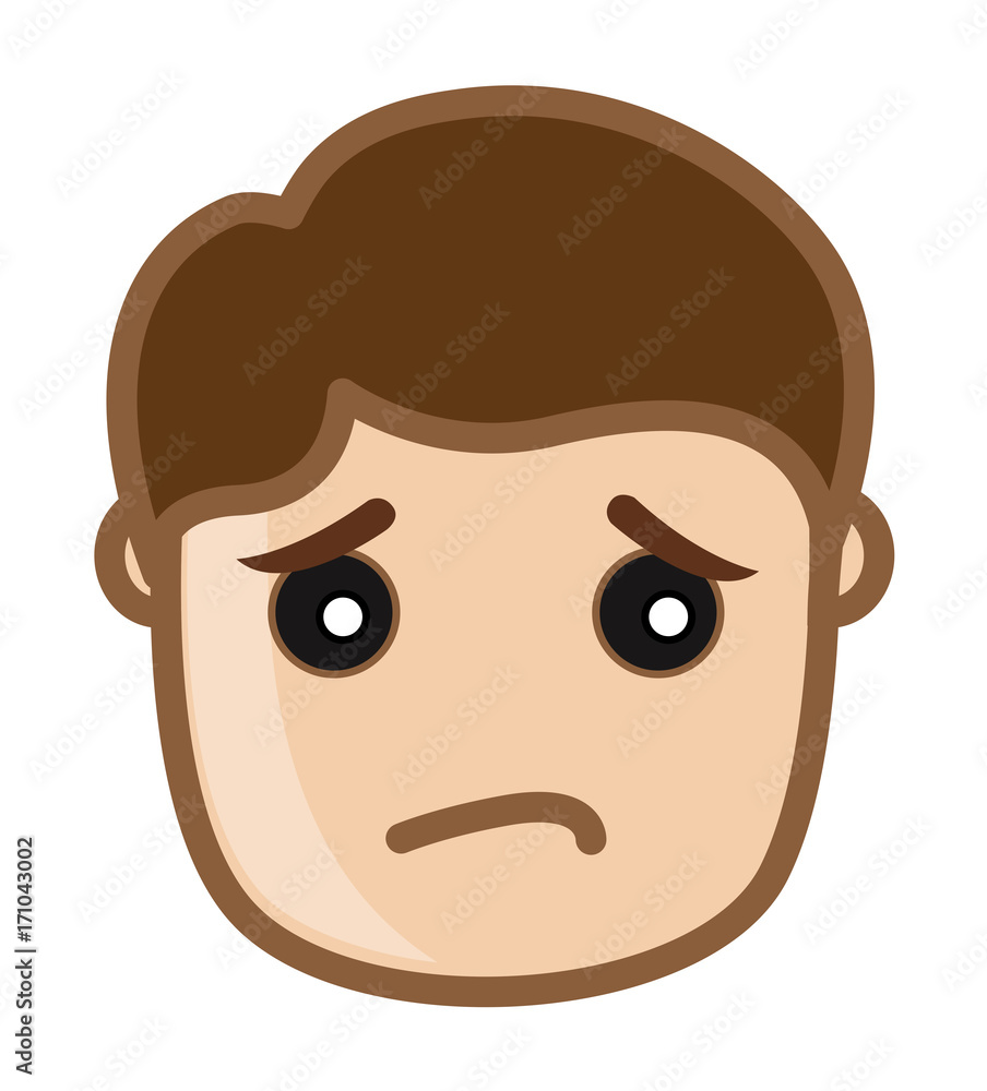 upset Sad Man Face Expression clip-art Stock Vector | Adobe Stock