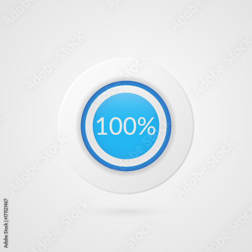 100 percent pie chart. Percentage vector infographics. Hundred Circle ...