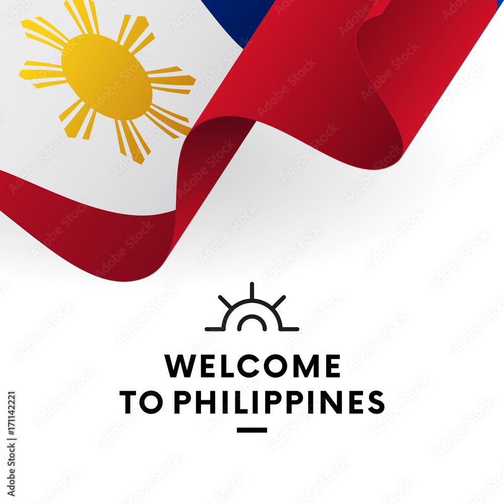 Welcome to Philippines. Philippines flag. Patriotic design. Vector ...