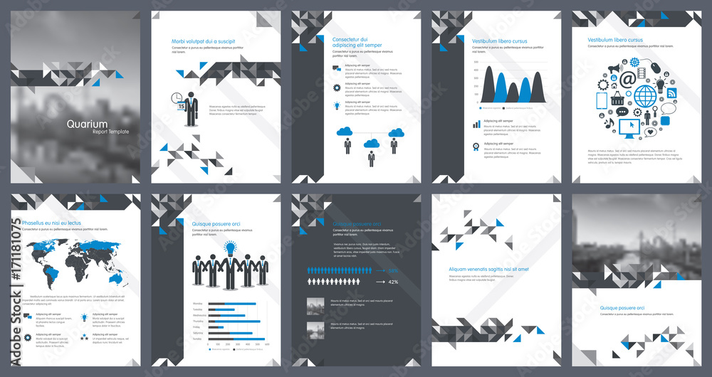 Elements of infographics for report template and presentations ...