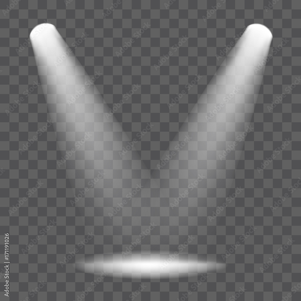 Vector realistic spotlight effects isolated on transparent background ...