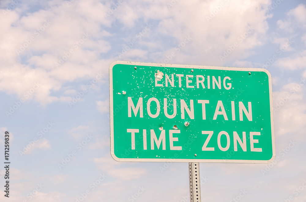 Entering Mountain Time Zone Stock Photo | Adobe Stock