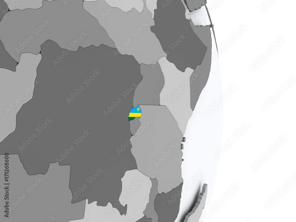 Map of Rwanda with flag Stock Illustration | Adobe Stock