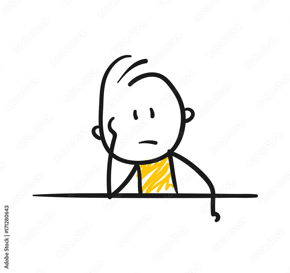 Strichfiguren / Strichmännchen: Gelangweilt, genervt. (Nr. 76) Stock ...
