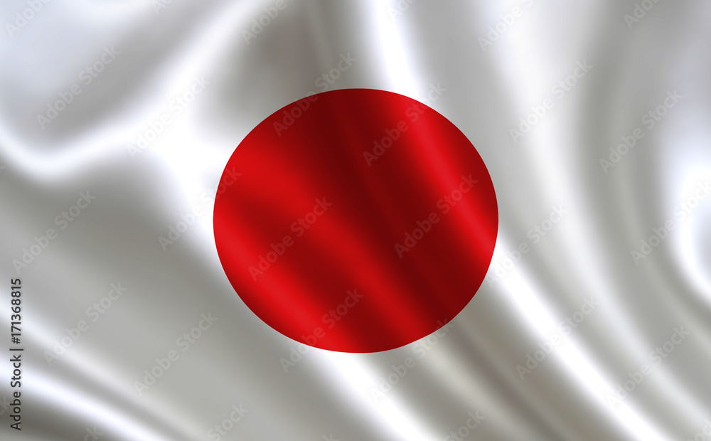 Japan flag. Japanese flag. Flag of Japan. Japan flag illustration. Official colors and ...