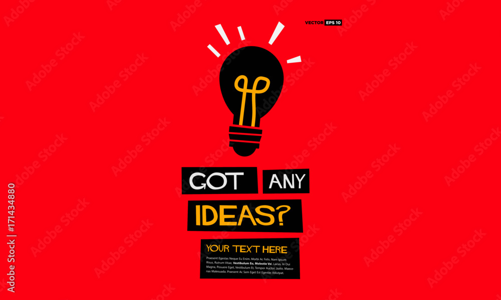 Got Any Ideas? (Flat Style Vector Illustration Poster Design) Stock ...