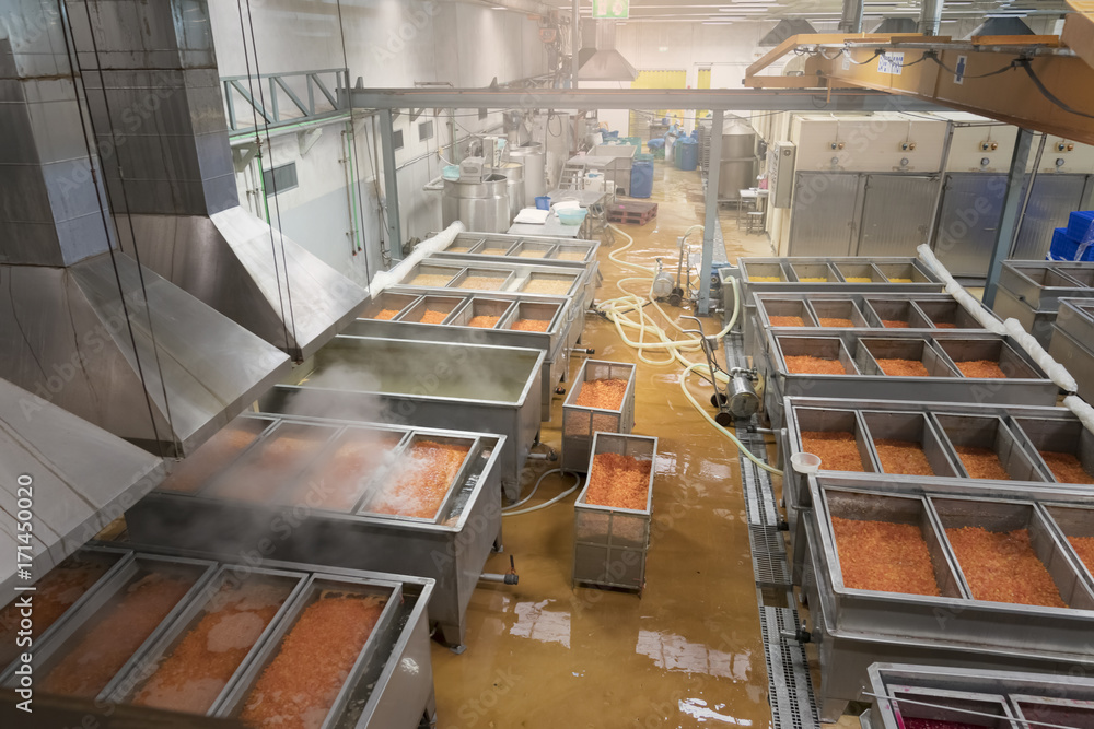 Fruit processing plant - canned fruit factory - food factory Stock ...