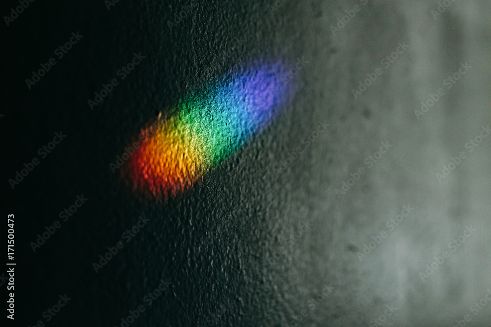 Rainbow Reflection on Wall Stock Photo | Adobe Stock