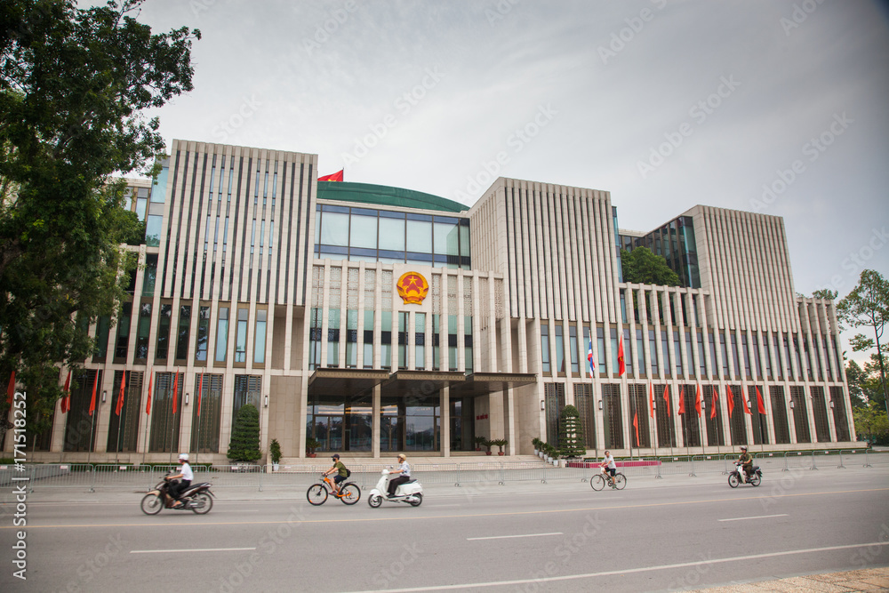 Stock-Foto „HANOI, VIETNAM - AUGUST 2017: The new National Assembly Building, was a public large ...