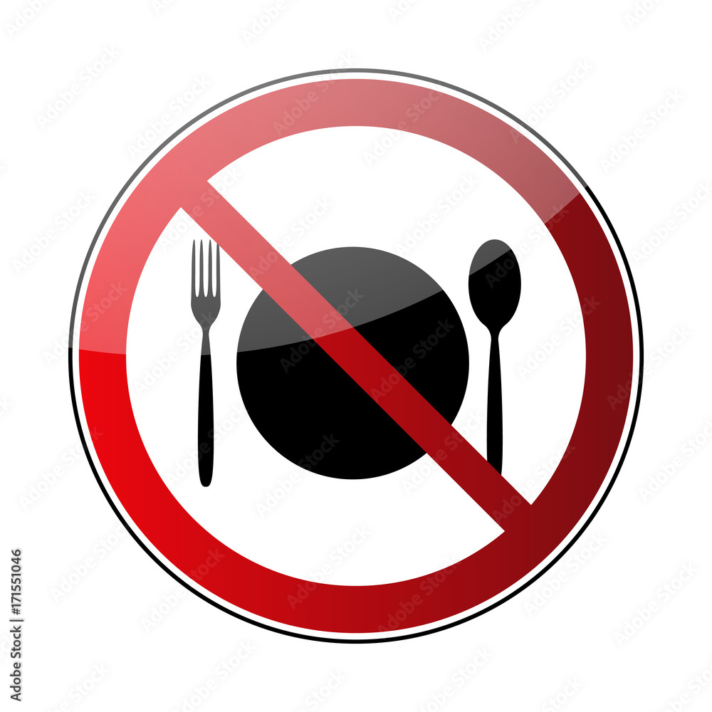 No food sign. Prohibited road sign food isolated on white background ...