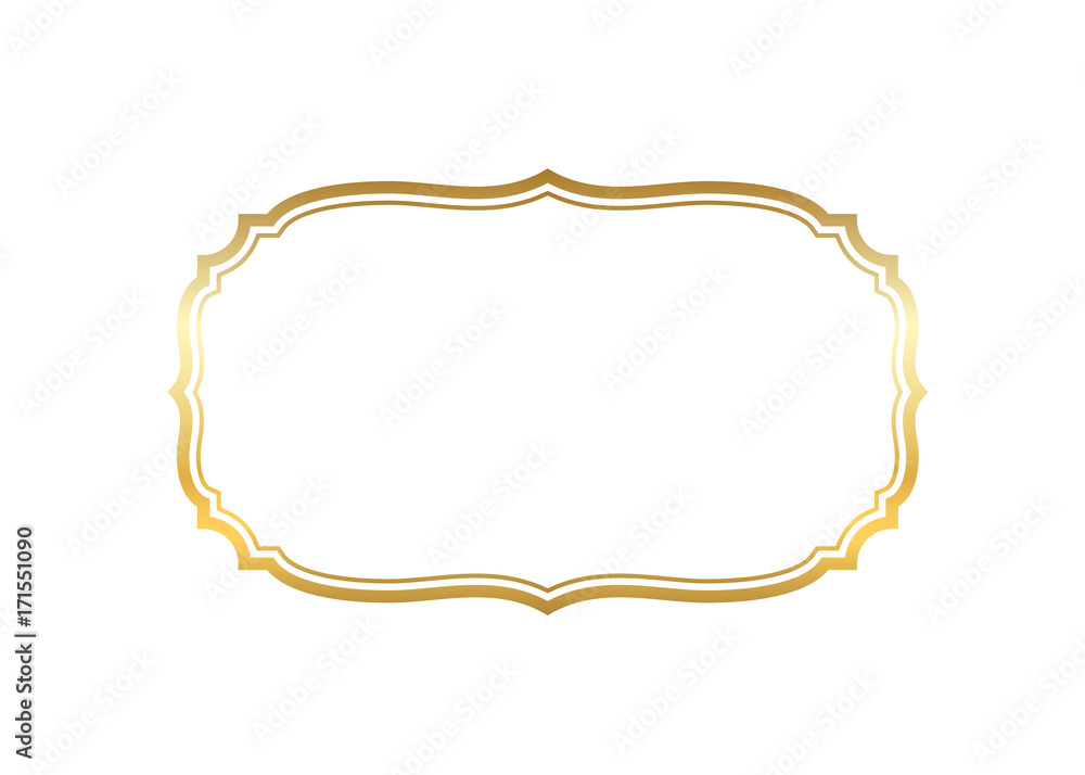 Gold frame. Beautiful simple golden design. Vintage style decorative ...
