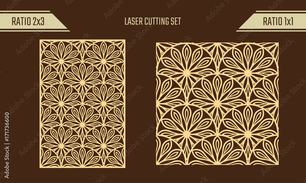 DIY Laser Cutting set. Woodcut Vector Panel. Plywood Lasercut Eastern ...
