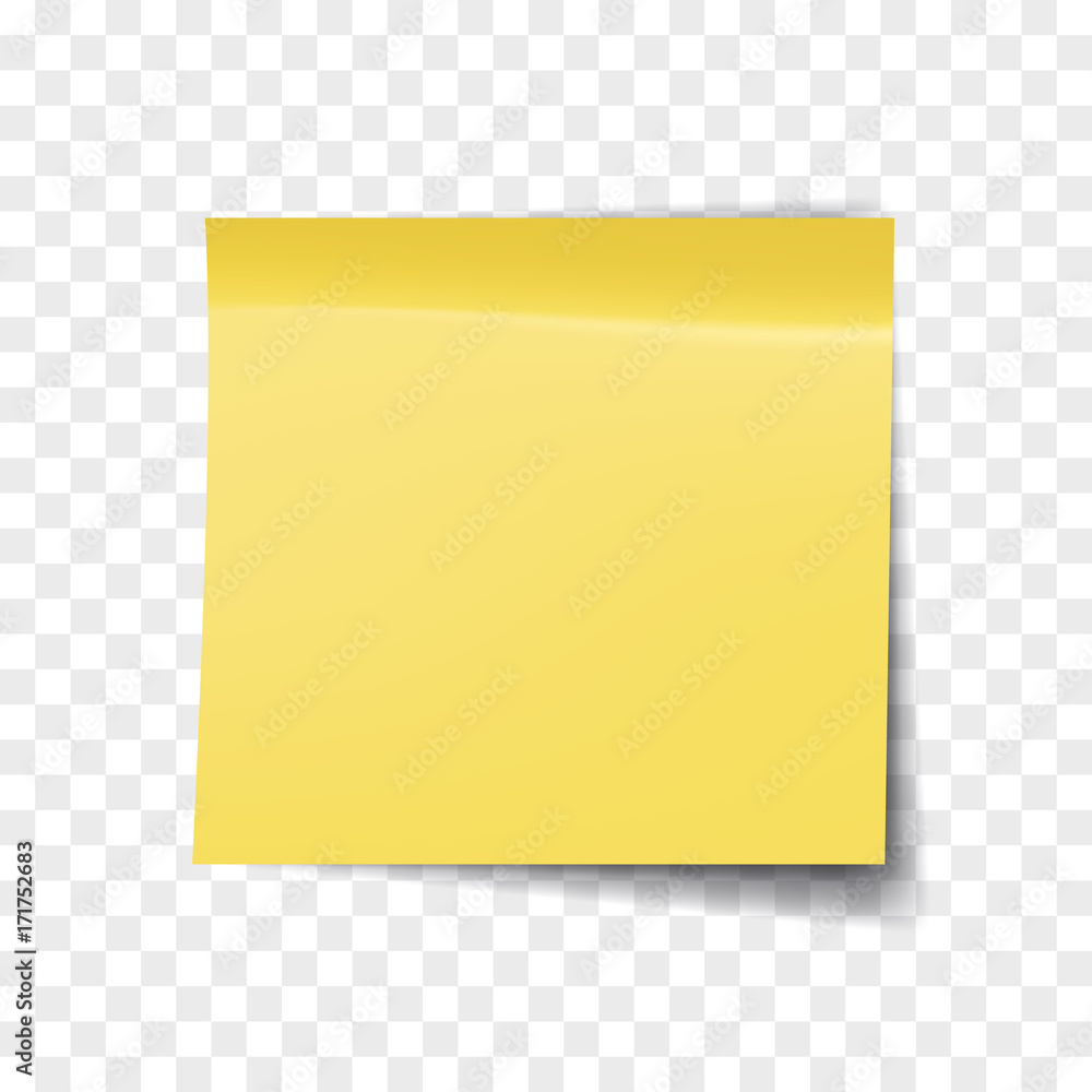 Sticky note isolated on transparent background. Note post memo, label ...