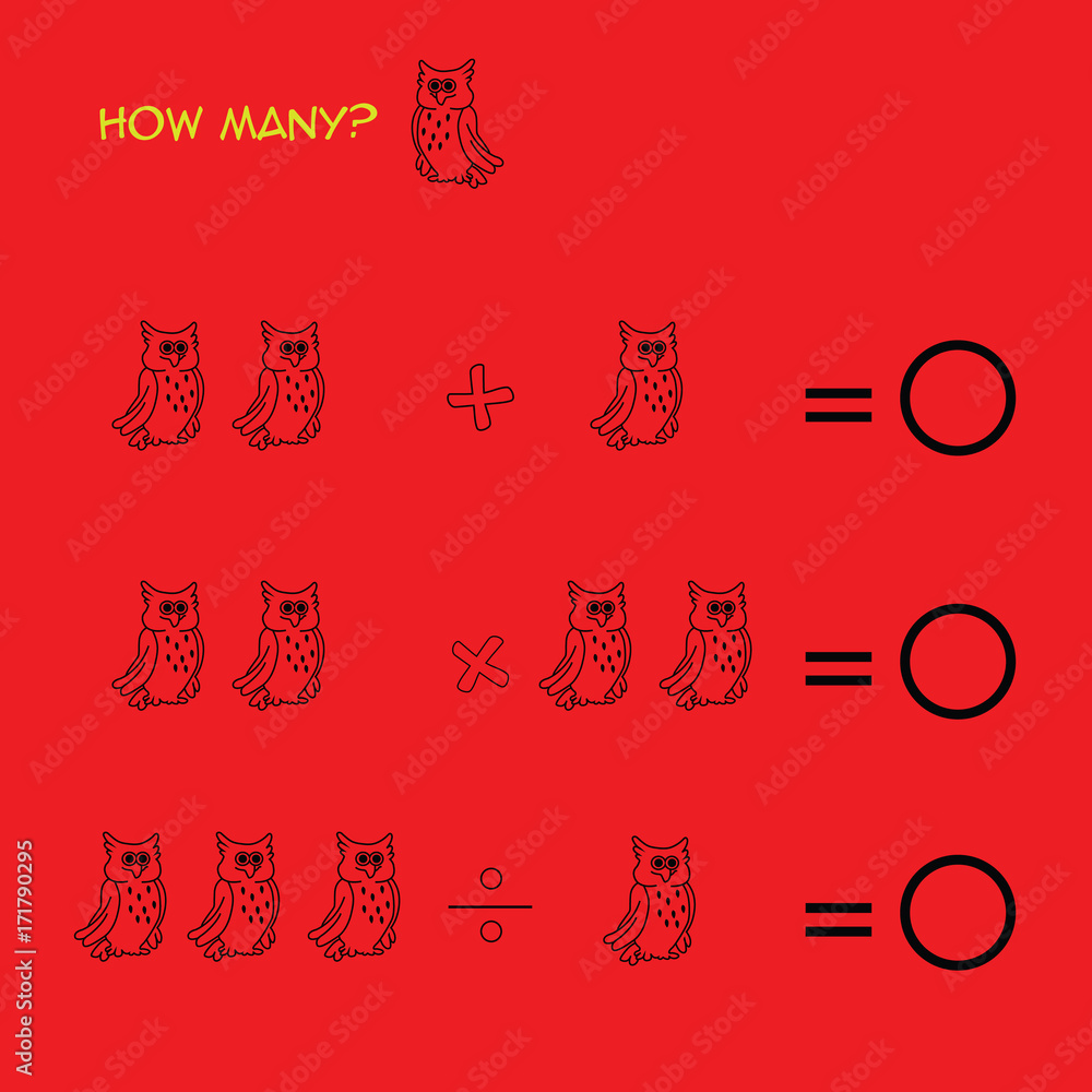 Mathematics educational game for children. Learning counting, addition ...