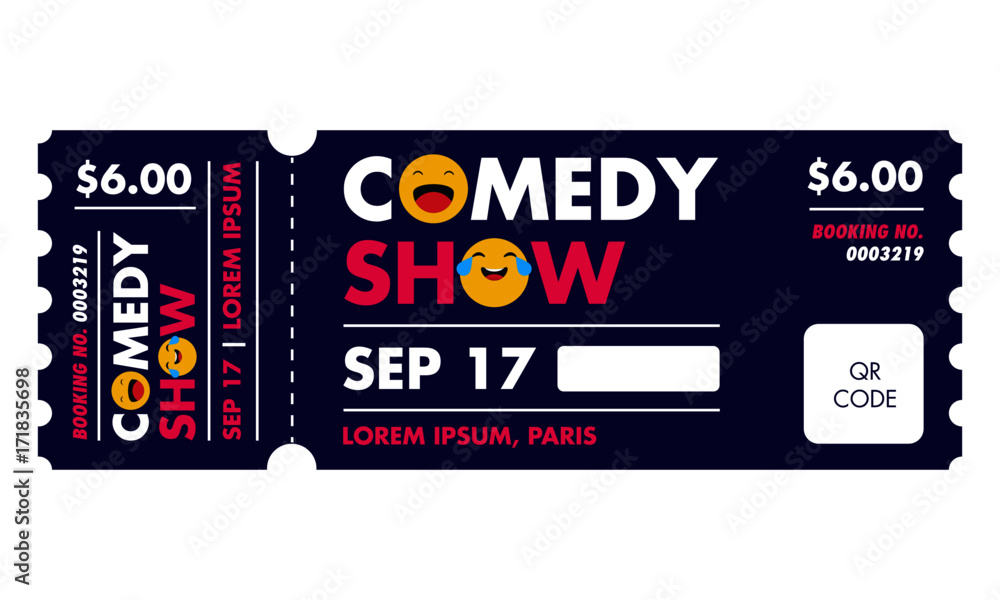 Performance Show Entry Ticket Design. Open Mic Entrance Ticket. Modern ...