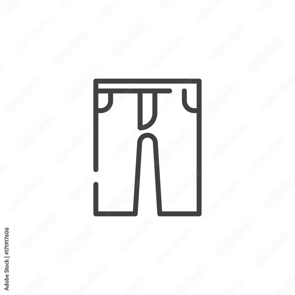 Pants line icon, outline vector sign, linear style pictogram isolated ...