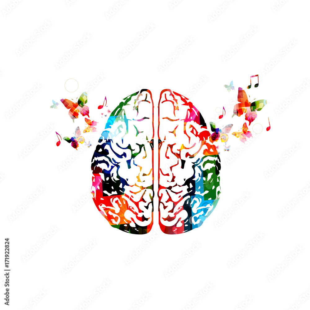 Colorful human brain isolated vector illustration Stock Vector | Adobe ...