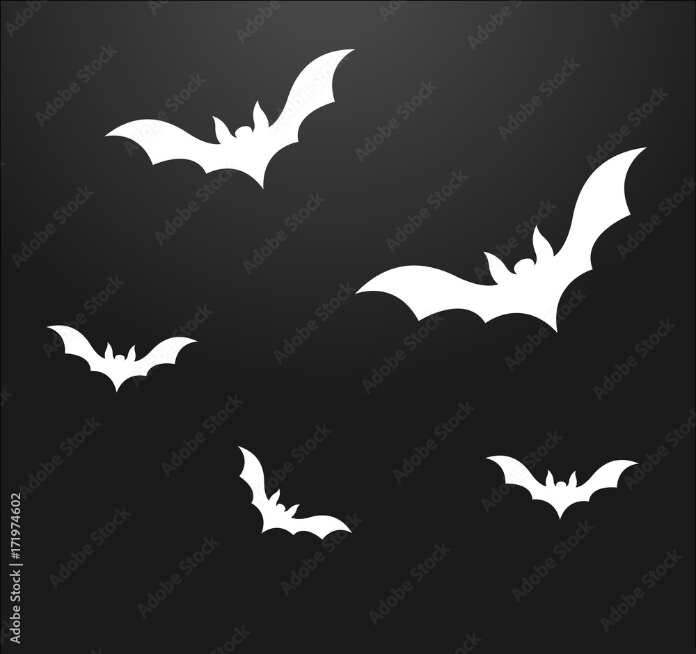 Flying Bats Background- Clip-art vector illustration Stock Vector ...