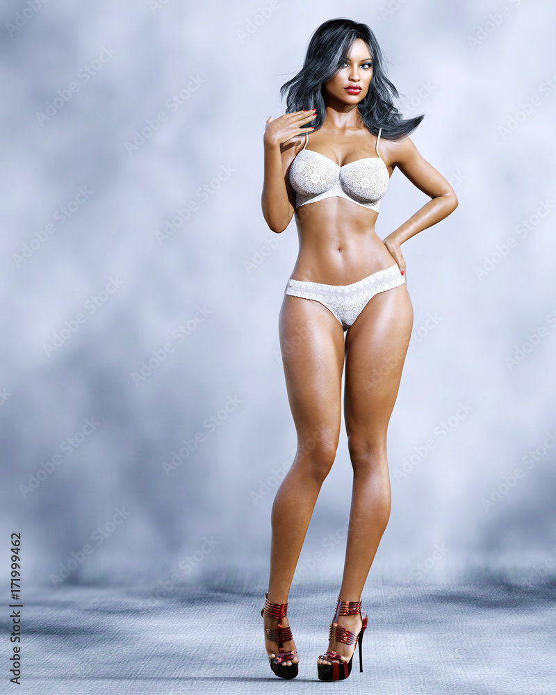 High Sexy Woman In Lingerie Bra And Panties Conceptual Fashion Art