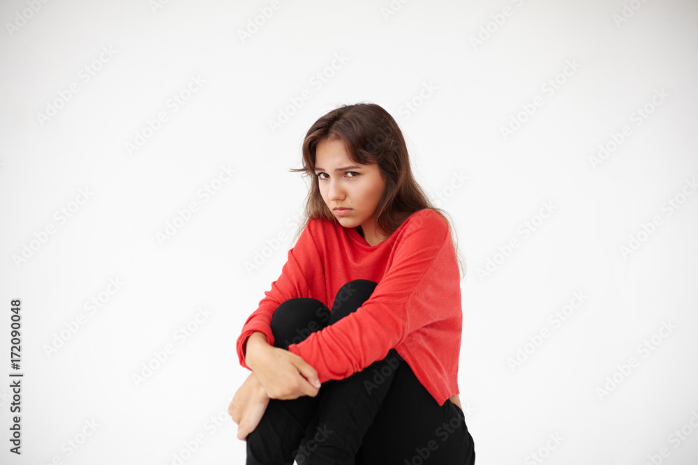 Foto Negative human emotions, facial expression and feelings. Emotional ...