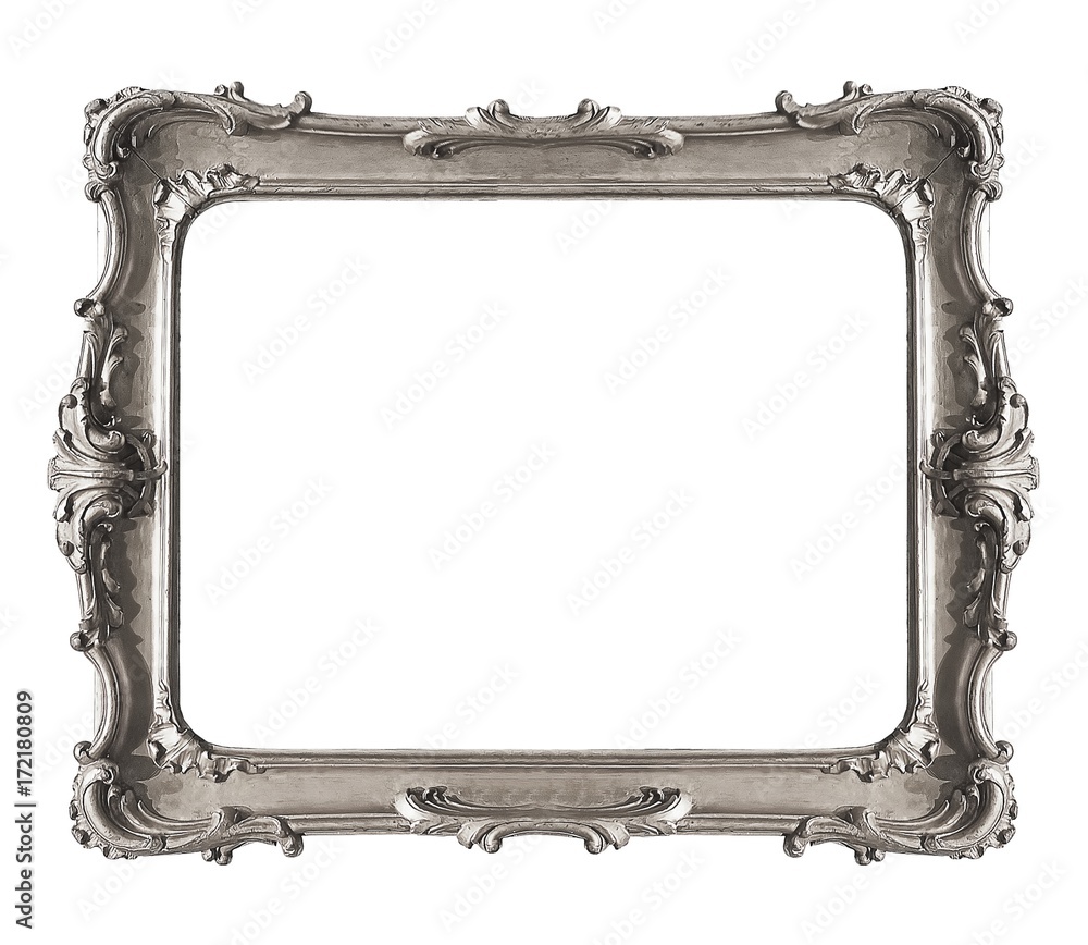 Silver frame for paintings, mirrors or photos Stock Photo | Adobe Stock
