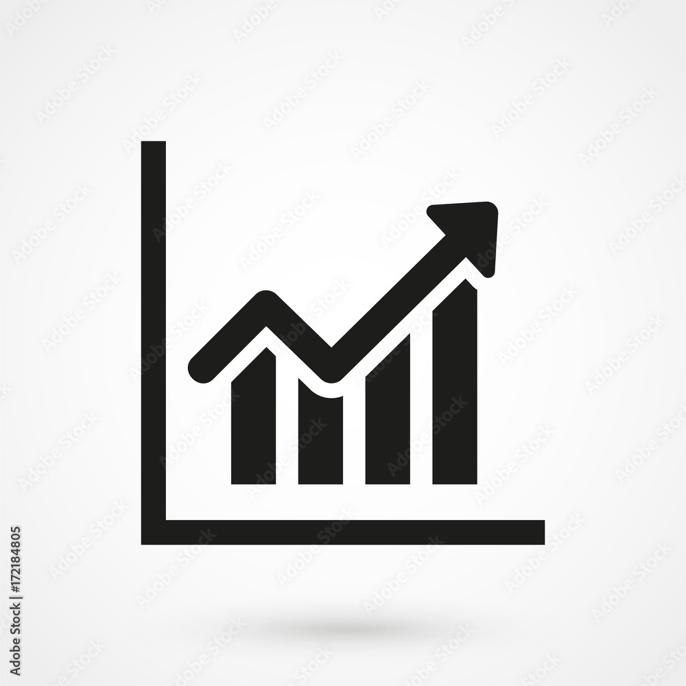 Graph Icon in trendy flat style isolated on white background. Chart bar ...