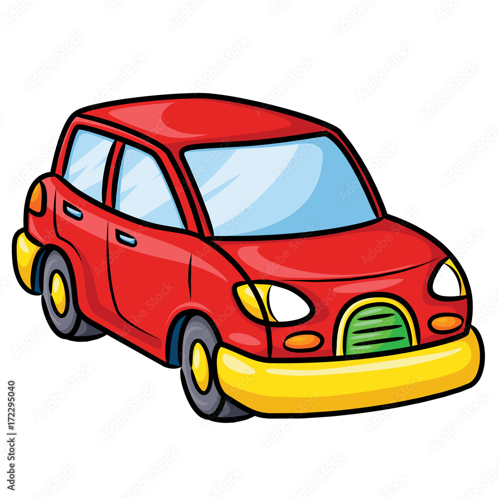 Car Cartoon Illustration of cute cartoon car. Stock Vector | Adobe Stock