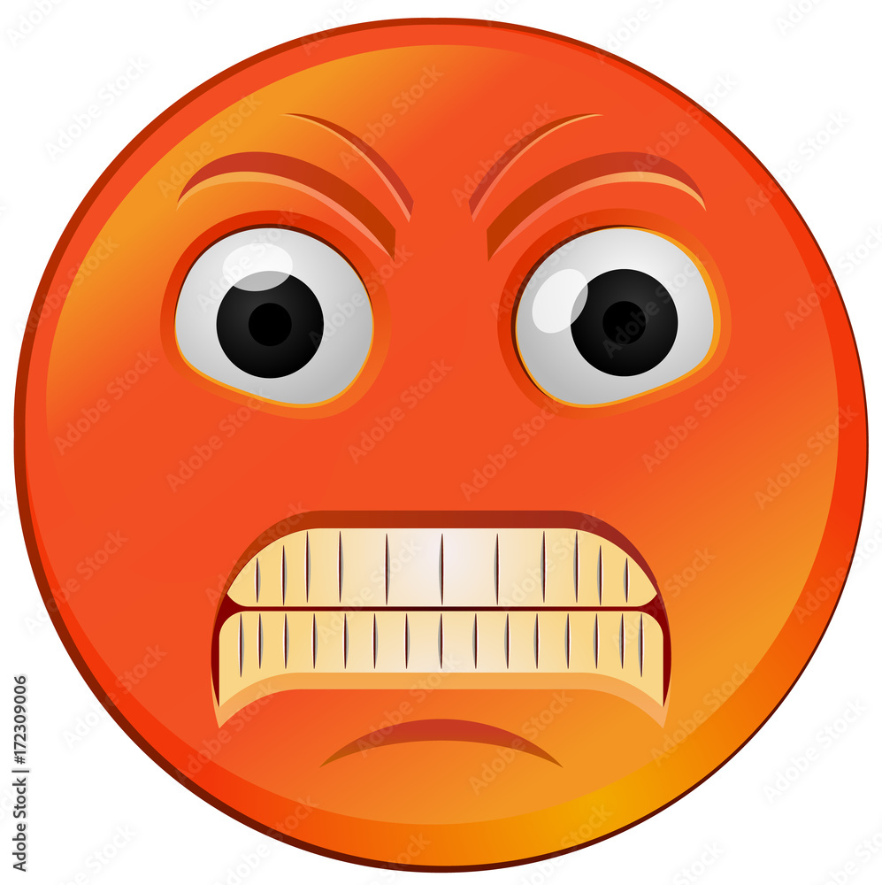 Fuming red angry emoji vector image Stock Vector | Adobe Stock