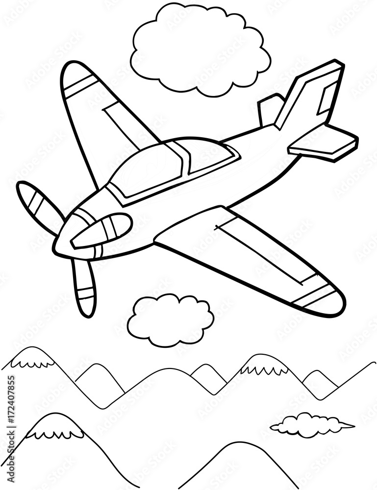Cute Aircraft Vector Illustration Art Stock Vector | Adobe Stock