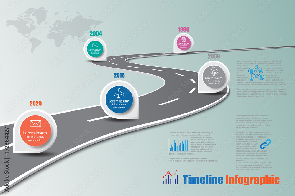 Business road map timeline infographic icons designed for abstract ...
