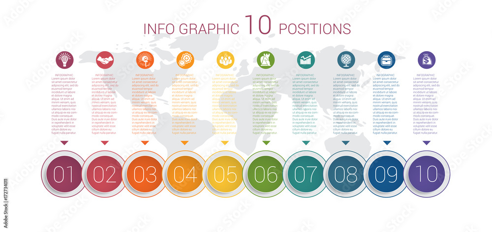 diagram info graphics. Vector template 10 positions Stock Vector ...