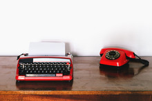 Typewriter With Book And Phone Free Stock Photo - Public Domain Pictures