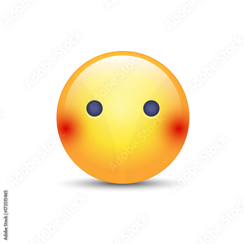 Face emoji without mouth. Cartoon vector silent emoticon. Smiley cute ...