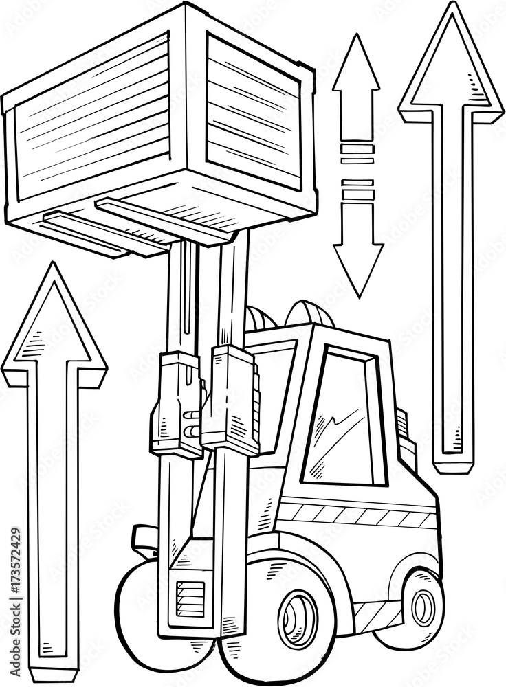 Forklift Construction Vector Illustration Art Stock Vector | Adobe Stock