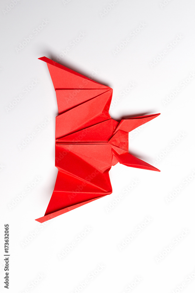 Halloween background. White background. Red bats Stock Photo | Adobe Stock