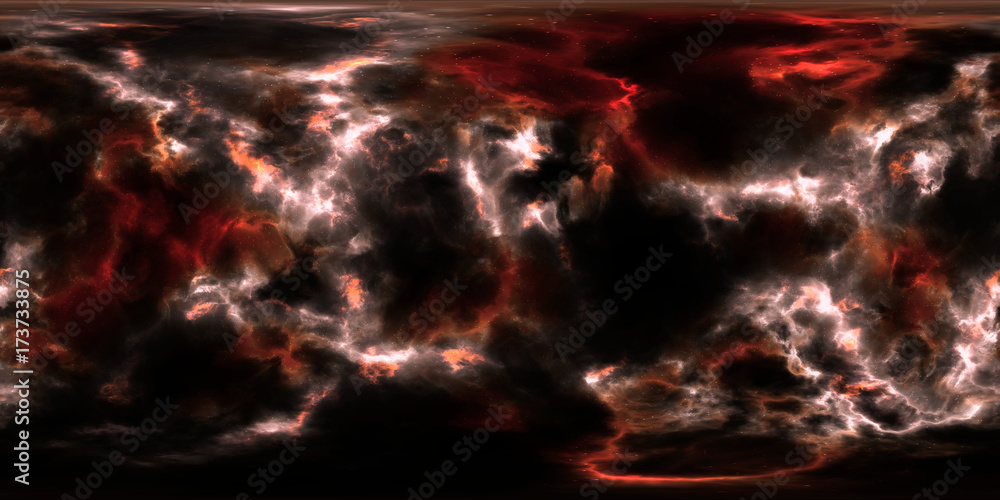 Deep space, stars and nebula, 360 degrees panorama, HDRI high ...