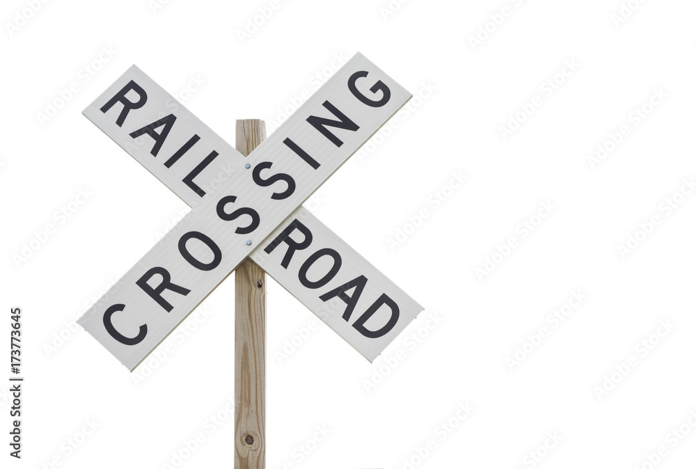 Railroad Crossing Sign Stock Photo | Adobe Stock