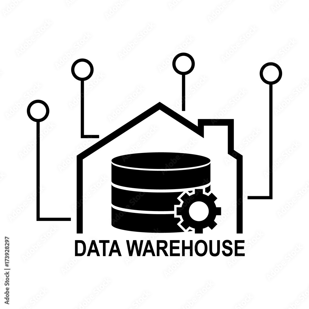 Стоковое векторное изображение «Data warehouse icon logo design. Vector ...