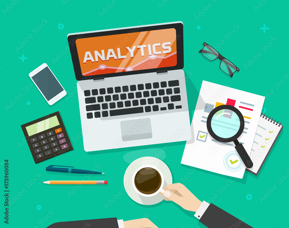 Financial auditing report concept, financial data research verification ...