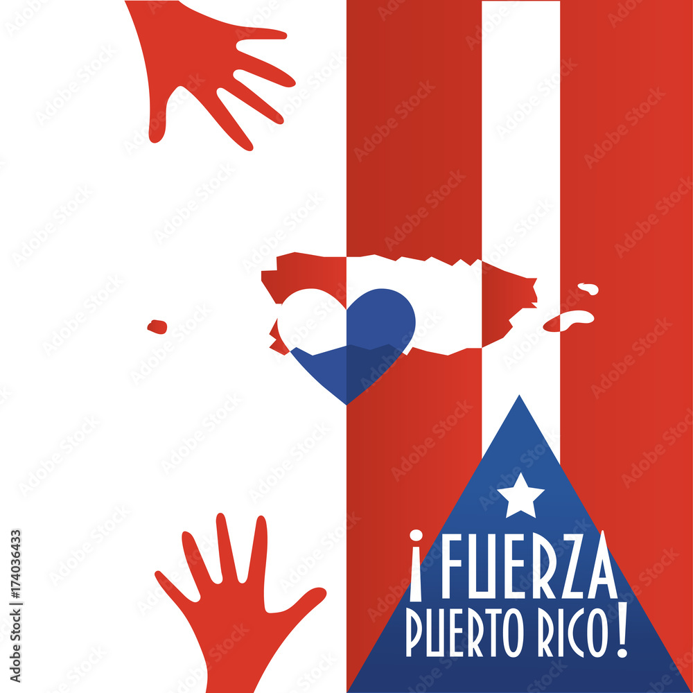 Vector illustration for Purto Rico relief and recovery after hurricane ...