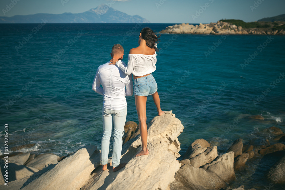 Sex couple. Passionate couple kissing, boy and girl. Having sex. Young ...