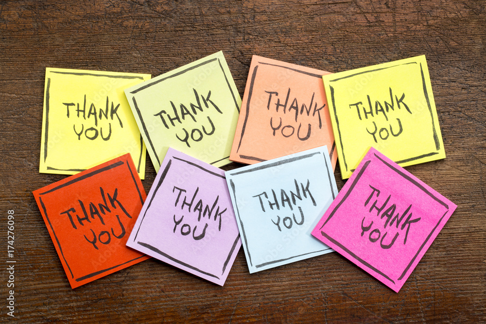thank you sticky note abstract Stock Photo | Adobe Stock